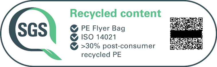 利豐包裝材料有限公司的快遞袋通過SGS綠色標章-再生料含量驗證 | RSTS禁限用化學物質管理平台｜SGS台灣檢驗科技股份有限公司